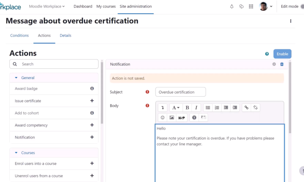 Moodle Workplace 4 Dynamic Rules Feature 