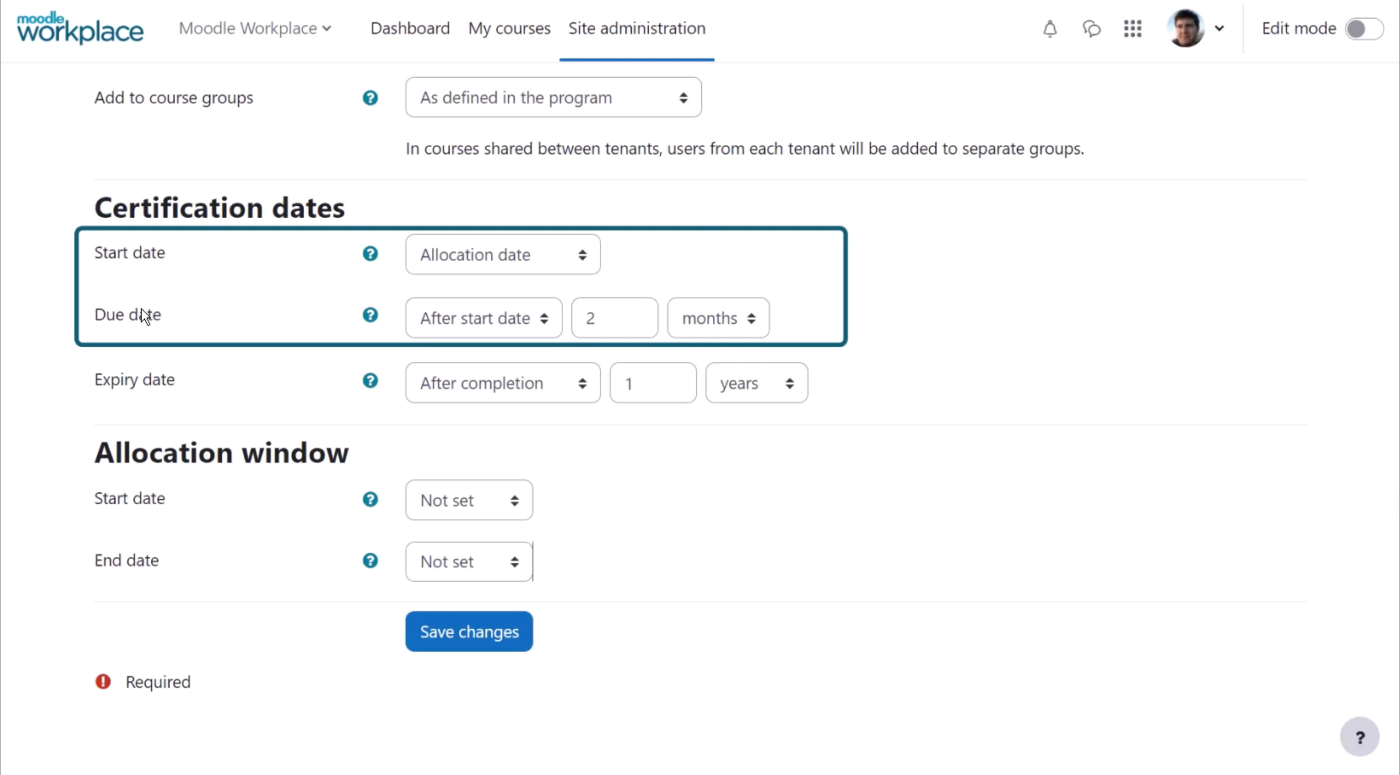 Using Certifications with Moodle Workplace 4.0