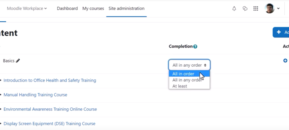 Create learning pathways with Moodle Workplace 4.0