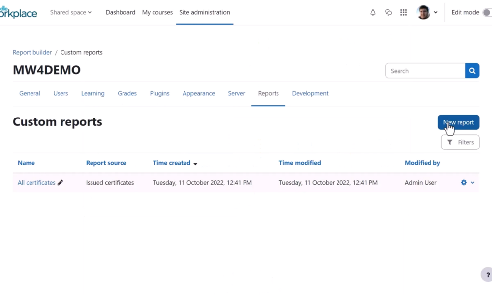 Easily Create Custom Reports With Moodle Workplace 4