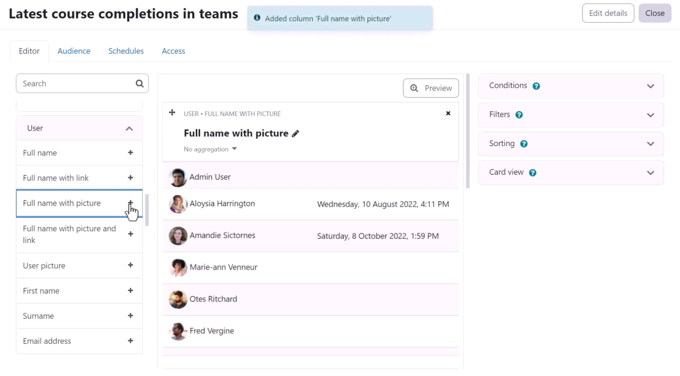 Easily create Custom Reports with Moodle Workplace 4