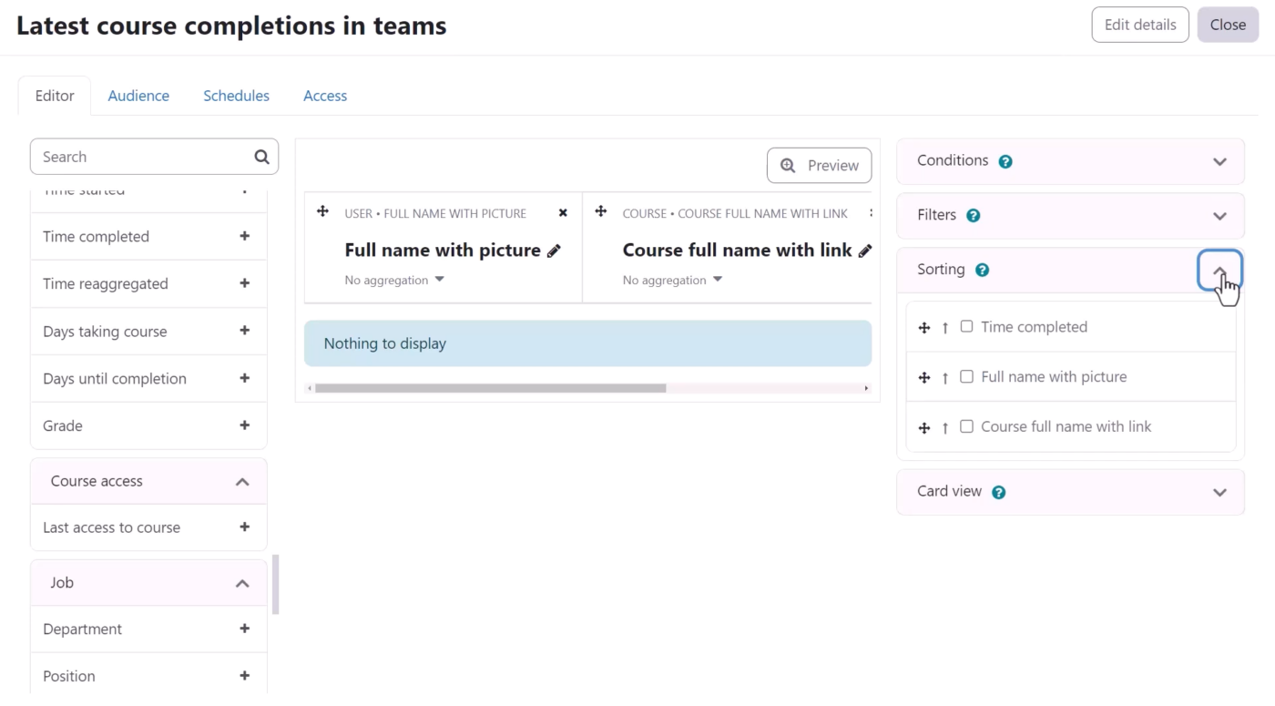 Easily create Custom Reports with Moodle Workplace 4